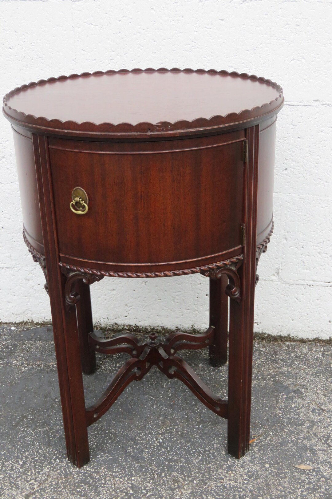 Tall Mahogany Round Nightstand Side End Bedside Table 5640 SHIPPING NOT ...