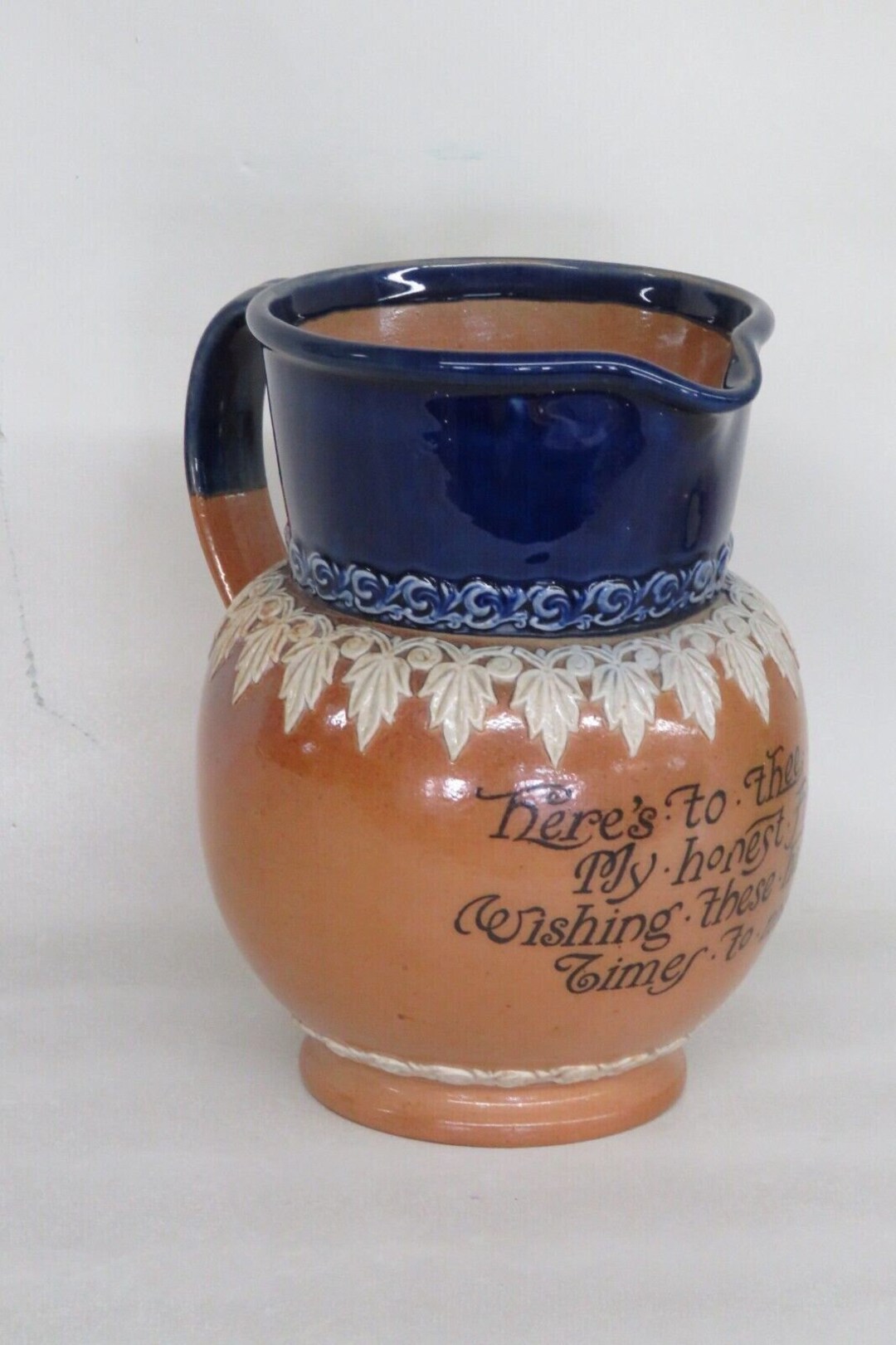 Royal Doulton Lambeth Stoneware 711 Hard Times Sayings Motto Pitcher ...