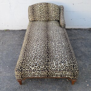 French Leopard Print Long Wide Fainting Couch Chaise Lounge 5538 ...