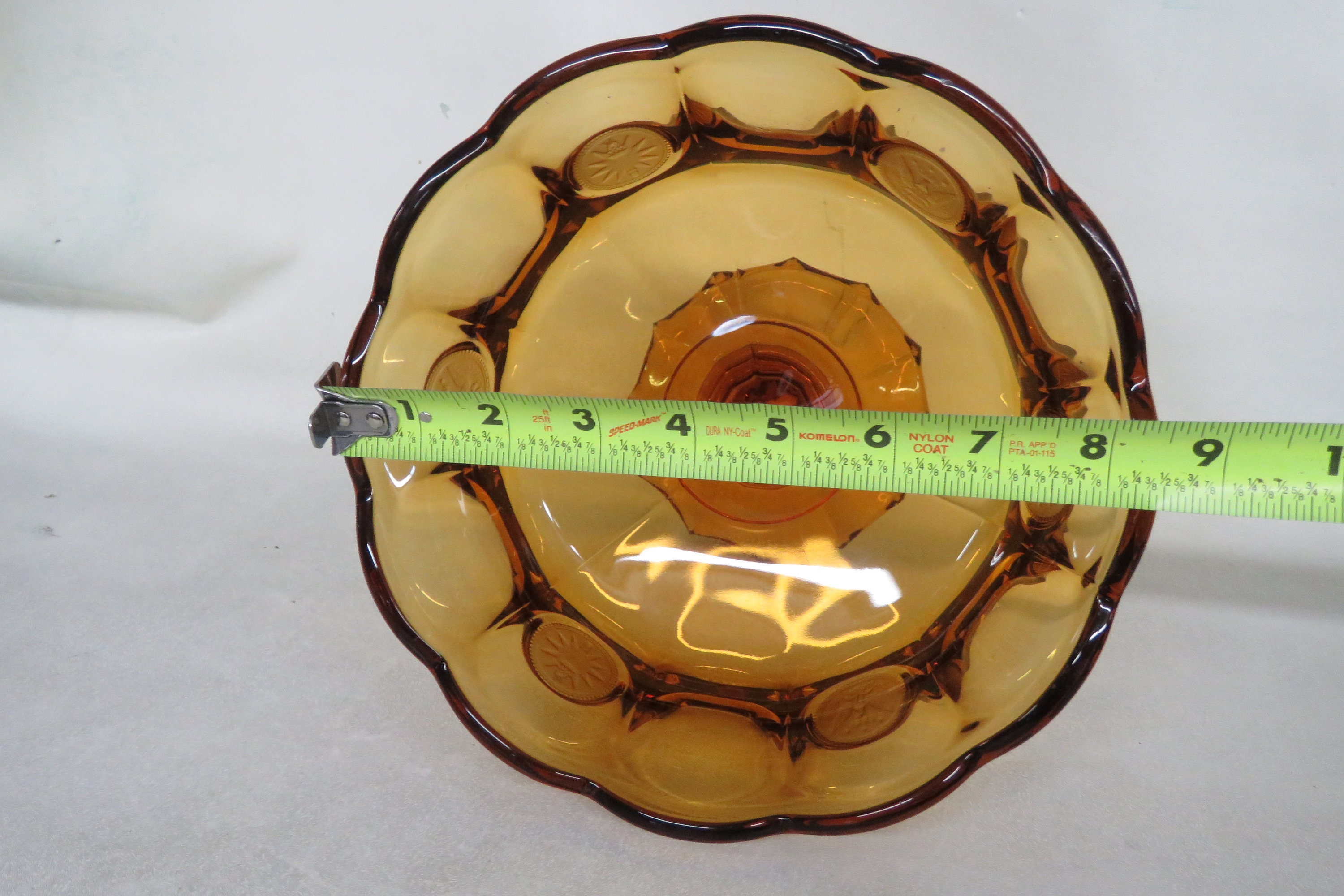 Fostoria Coin Glass Amber Color Large Footed Compote Fruit Bowl 3856B ...