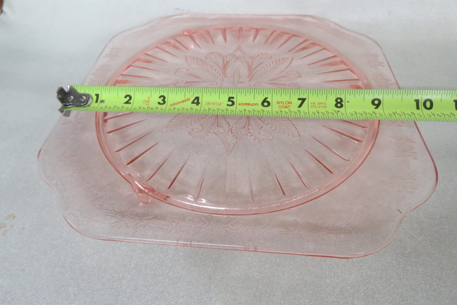 Jeannette Glass ADAM Pink Depression Glass Footed Cake Plate 4376B - Etsy