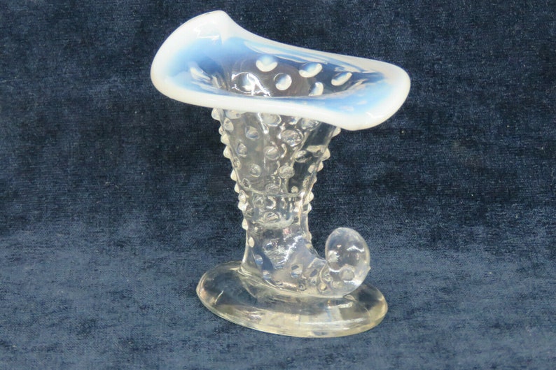 Fenton Cornucopia Hobnail Style White Opalescent Glass Small - Etsy