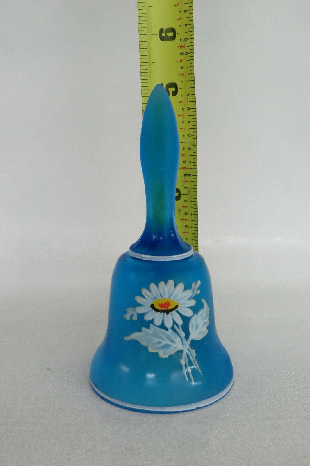 Westmoreland Daisy Style Hand Painted Blue Satin Glass Bell | Etsy