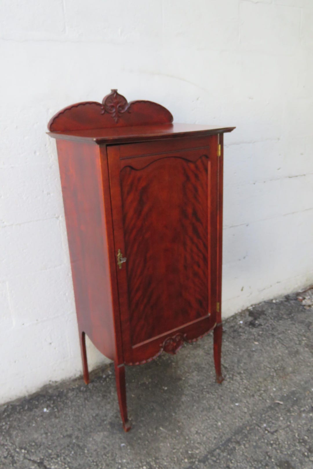 Late 1800s Victorian Carved Storage Music Record Cabinet 5962 SHIPPING ...