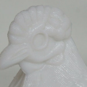 White Milk Glass Turned Head Hen on Nest Chicken Lid Only 2036B - Etsy