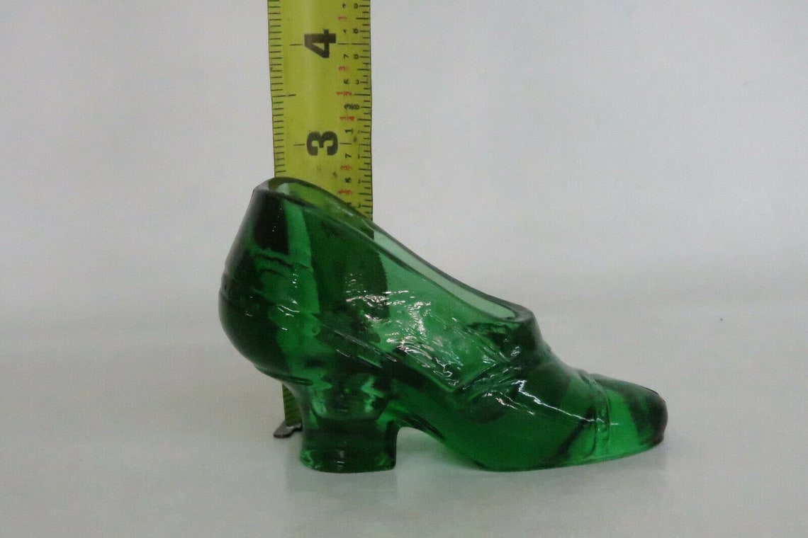 Emerald Green Glass Shoe Slipper Figurine 2077B | Etsy