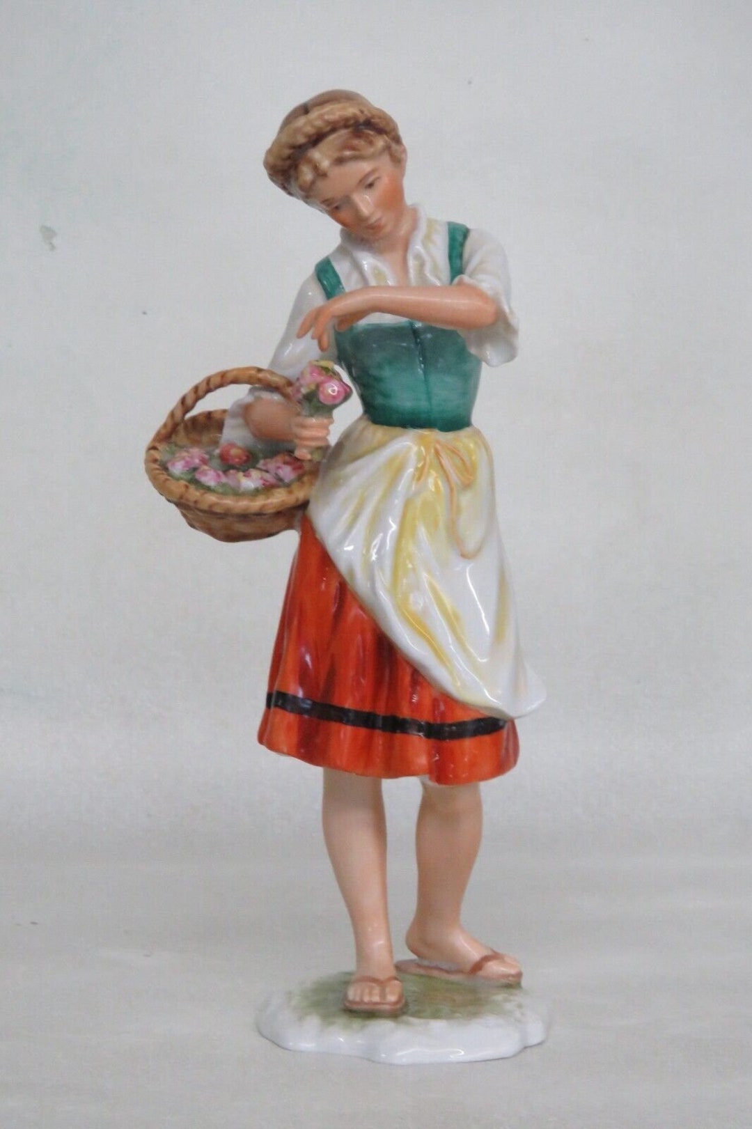 Alka Kunst Bavaria Germany Porcelain Figurine Lady Girl With Flower ...