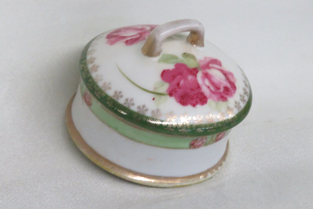 I E and C Co Japan Hand Painted Lidded Powder Dish 3904B - Etsy