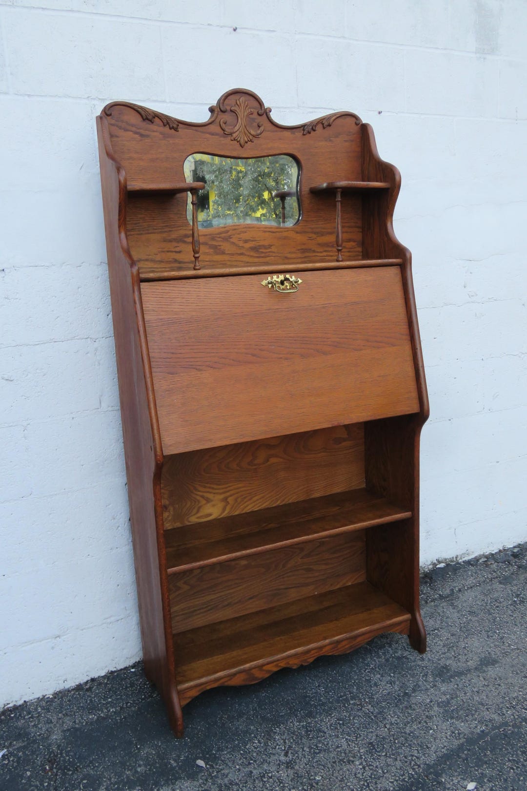 Early 1900s Larkin Oak Secretary Desk With Shelving Bookcase 5717 ...