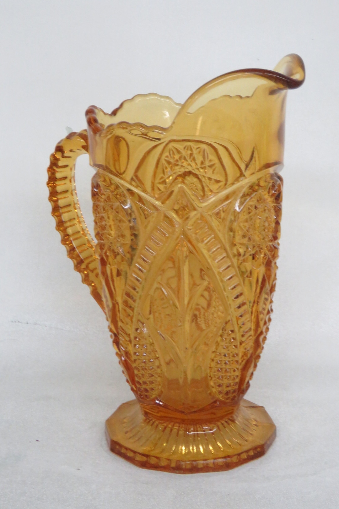 Viking Glass Yesteryear Style Amber Jug Pitcher 3883B - Etsy
