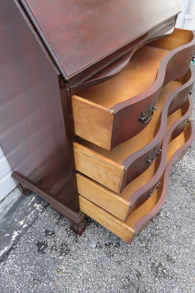 Mahogany Ball and Claw Feet Tall Secretary Desk 3762 SHIPPING - Etsy