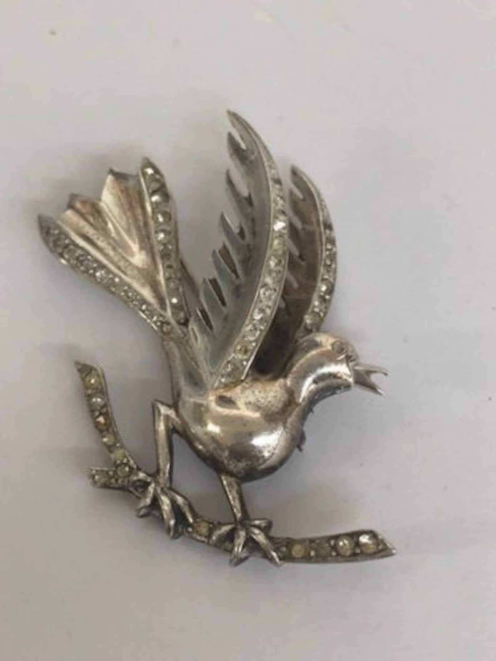 Vintage 1950s Mid Century Sterling Silver Bird on Branch - Etsy