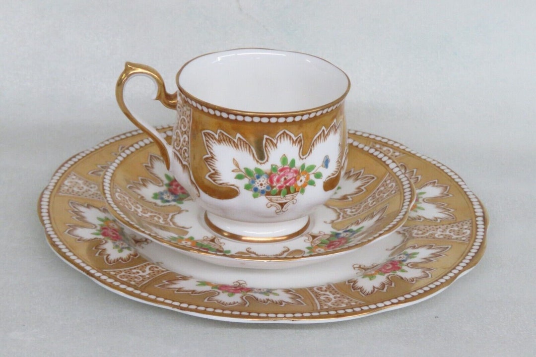 Royal Albert England Royalty Floral Tea Cup Saucer and Dessert Plate ...