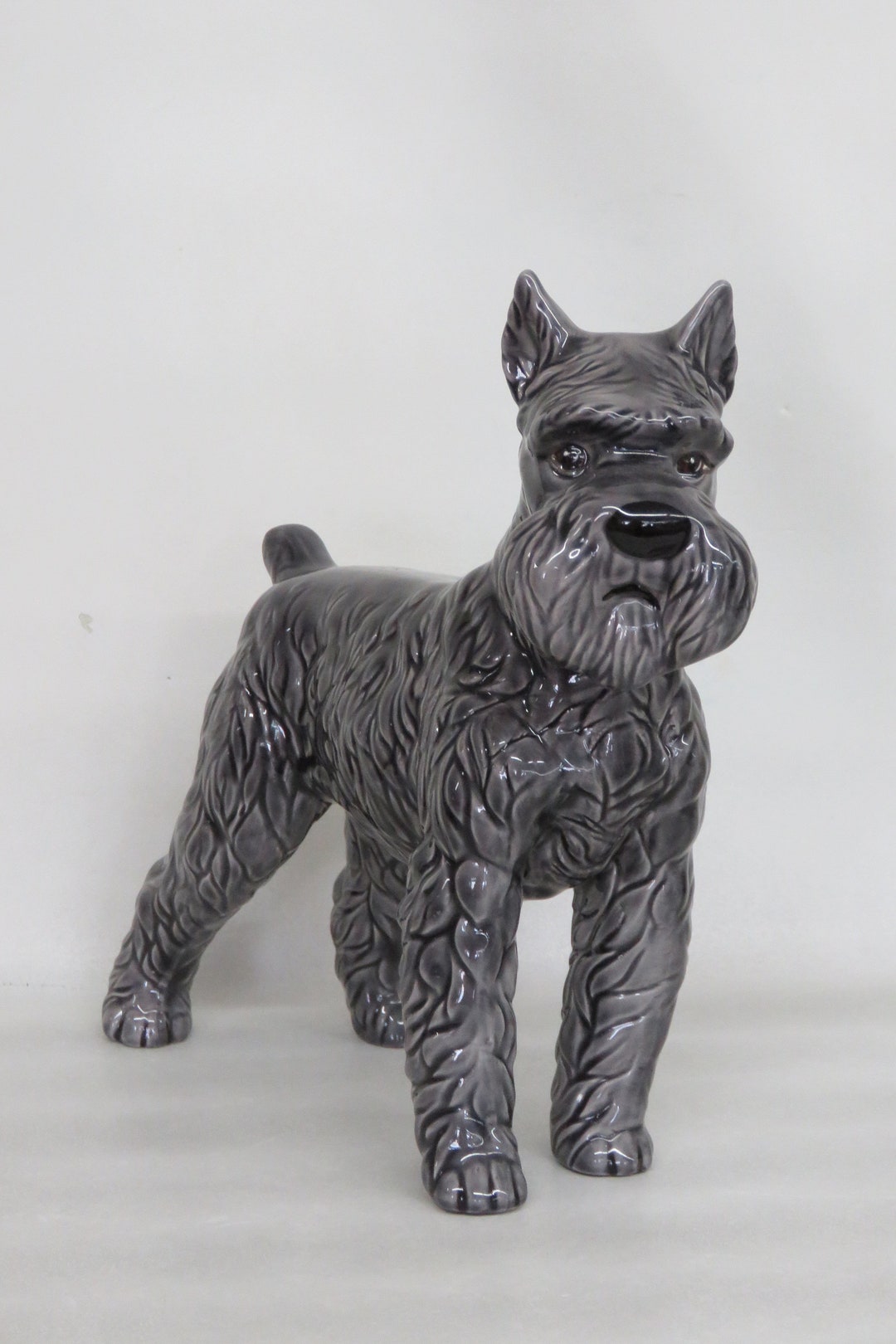 Grey Schnauzer Dog Ceramic Figurine 2867B - Etsy