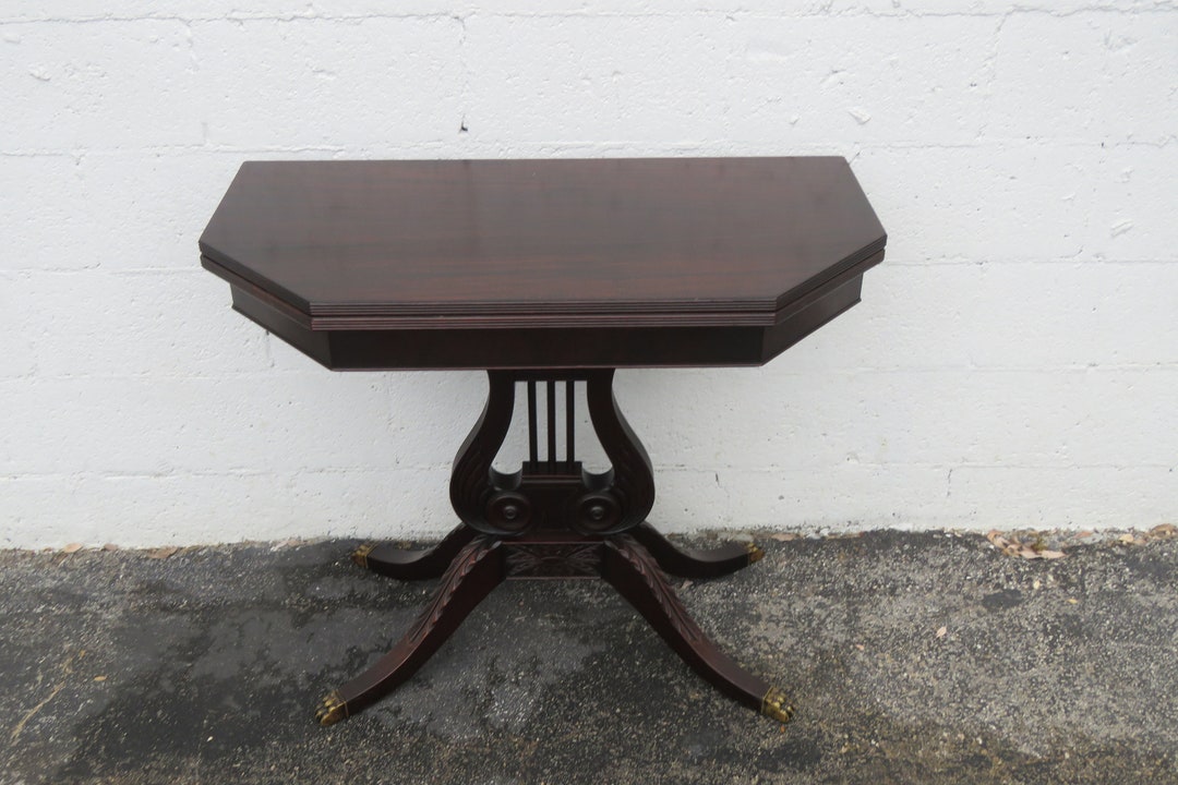 Harp Duncan Phyfe Mahogany Card Gaming Console Table 3629 SHIPPING NOT ...