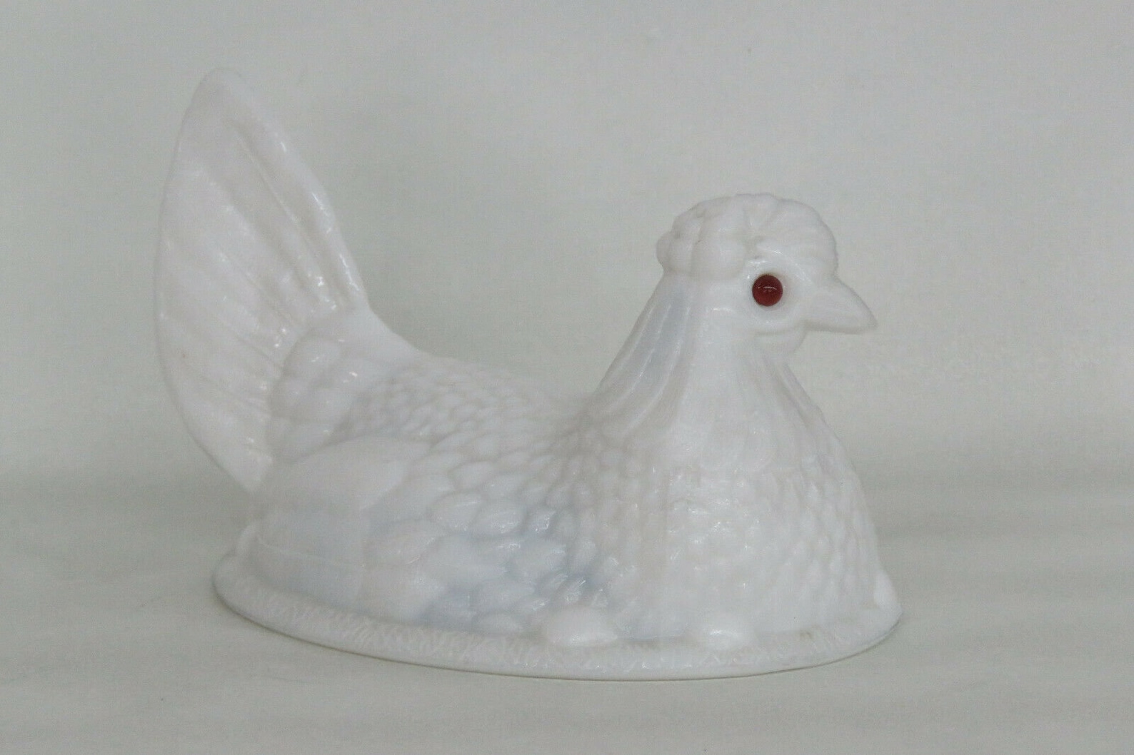 White Milk Glass Turned Head Hen on Nest Chicken Lid Only - Etsy