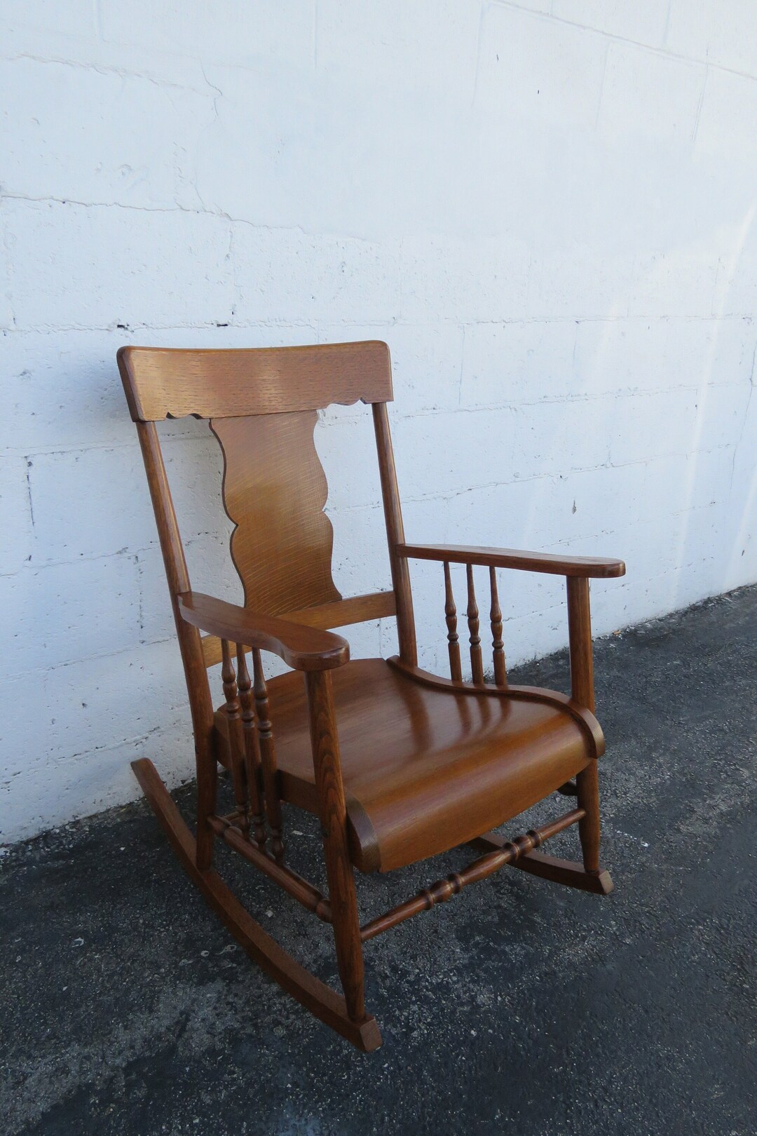 Victorian Early 1900s Oak Rocking Chair 4015 SHIPPING NOT INCLUDED ...