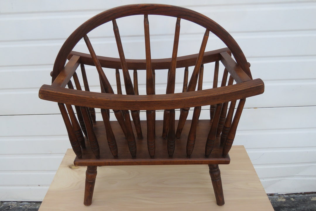 Solid Oak Vintage Newspaper Stand Magazine Rack 1901 - Etsy
