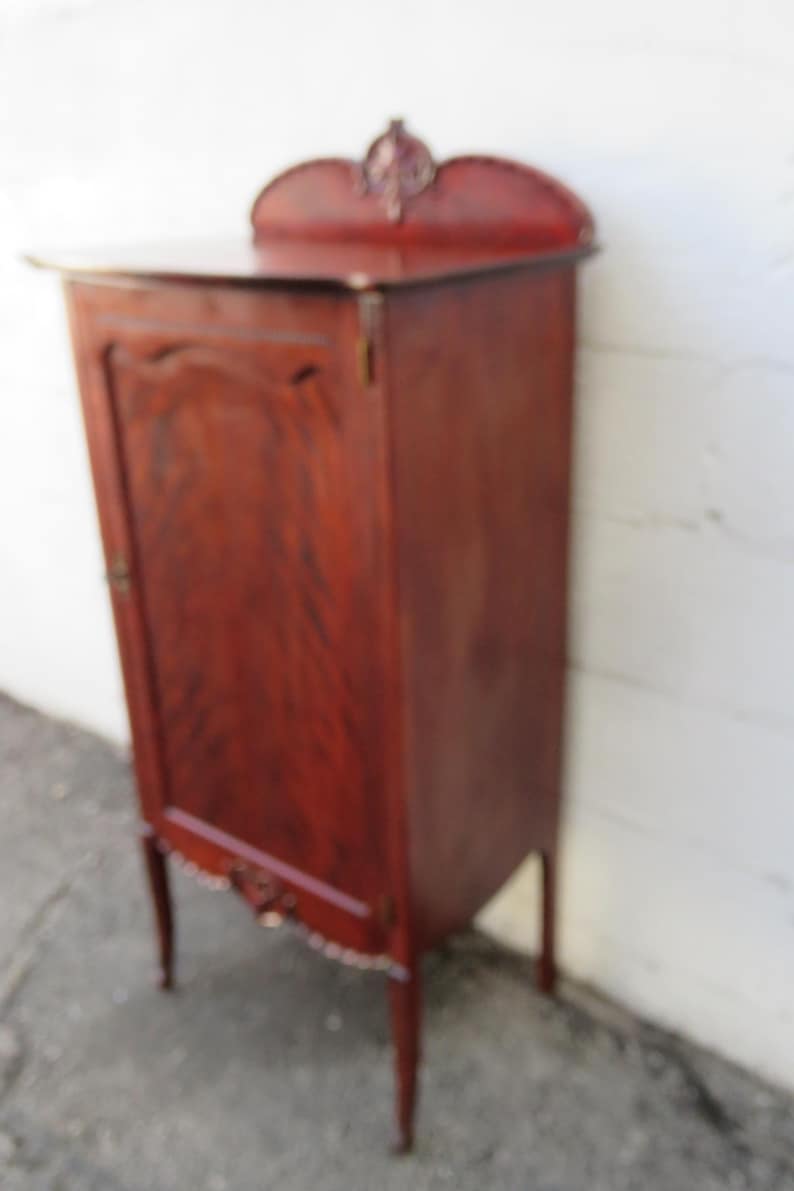 Late 1800s Victorian Carved Storage Music Record Cabinet 5962 SHIPPING ...
