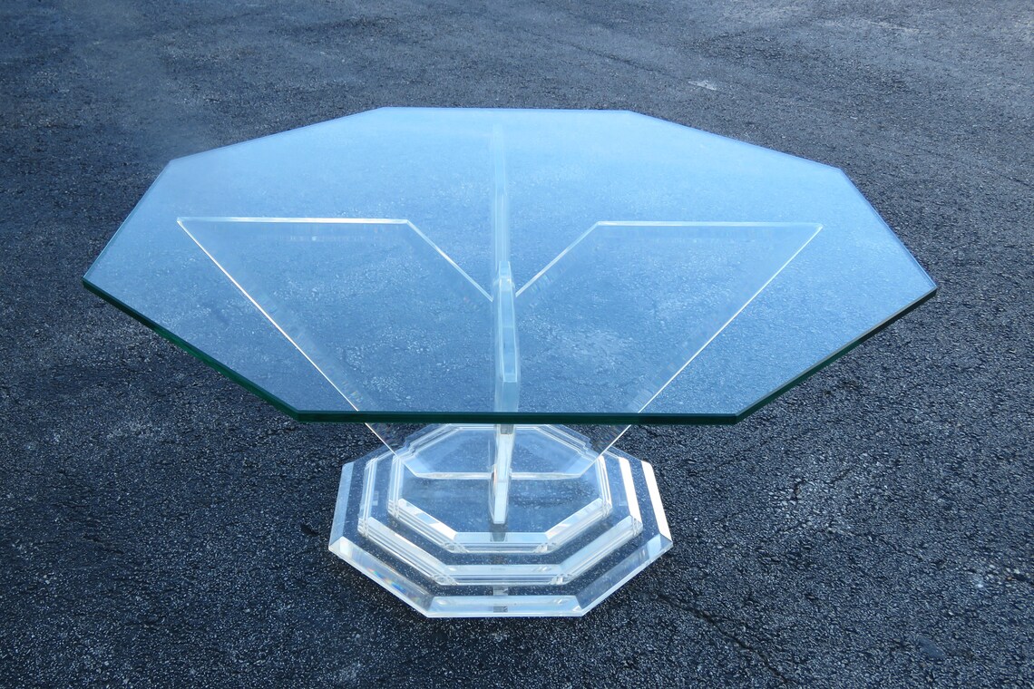 Mid Century Modern Hollywood Regency Lucite Acrylic Octagon - Etsy