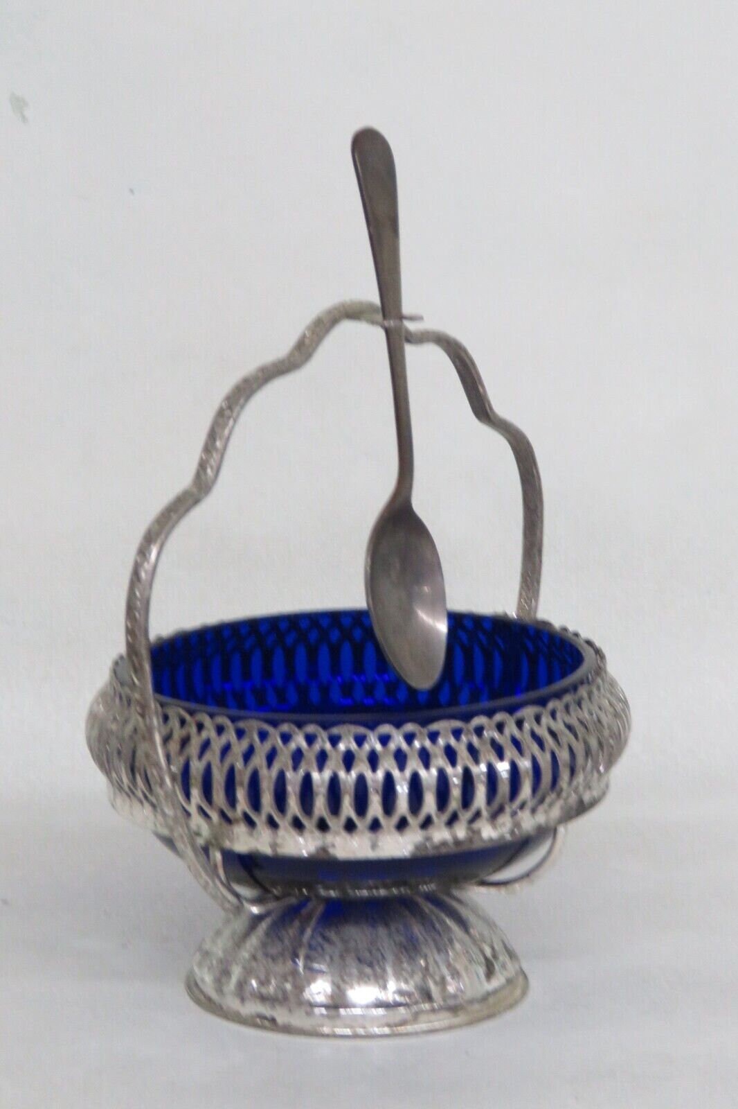 Mayell and Co Queen Anne Silver Plated Blue Jam Sugar Bowl Dish and ...