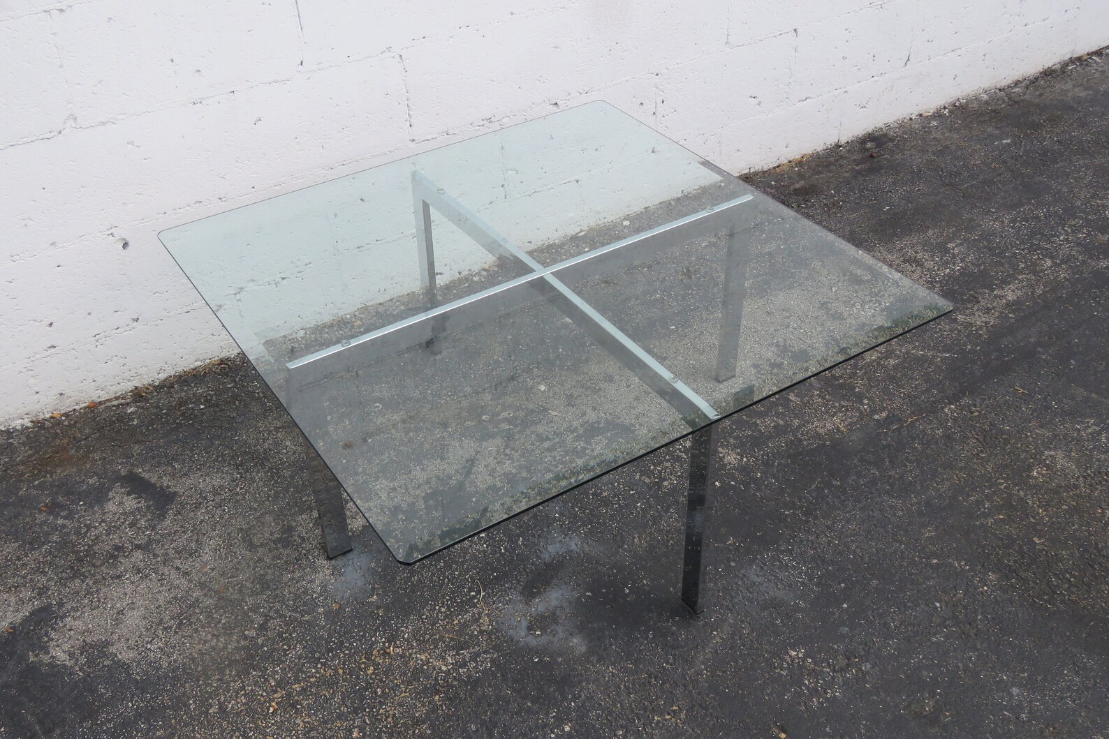 Mid Century Modern Chrome and Square Glass Top Coffee Table - Etsy