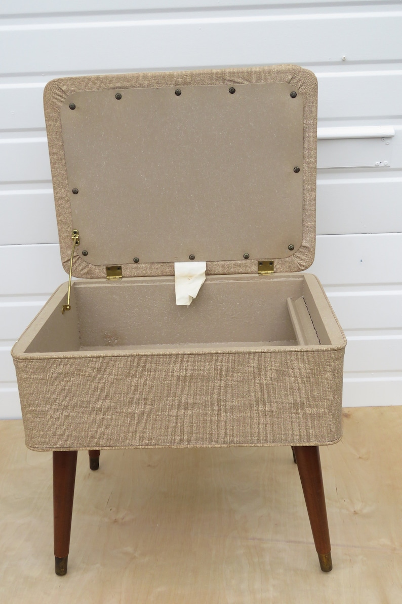 Singer Mid Century Modern Sewing Bench Foot Stool Storage - Etsy
