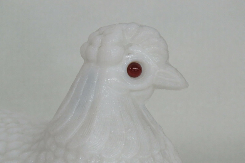White Milk Glass Turned Head Hen on Nest Chicken Lid Only 2036B - Etsy