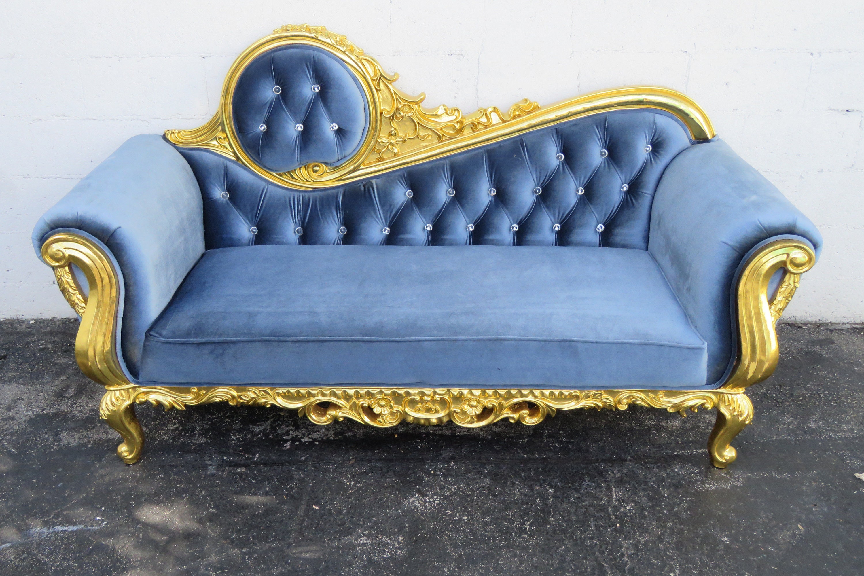 Rococo Style Heavy Carved Gold Leaf Large Long Sofa Chaise Lounge 3606 SHIPPING NOT INCLUDED Please Ask for Shipping Quote Etsy