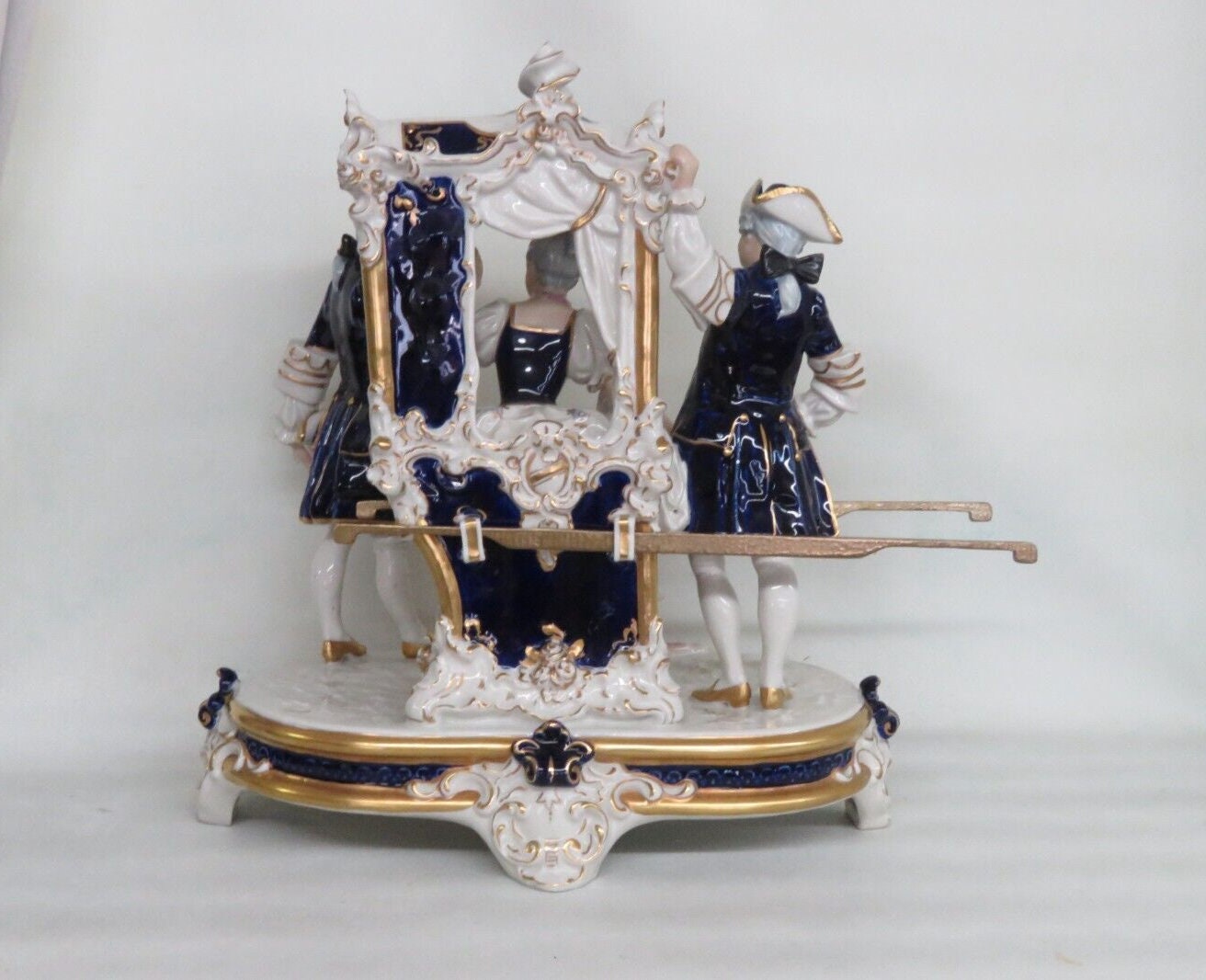 Royal Dux Rococo Porcelain Figurine Carriage Sedan Chair Coach Statue ...