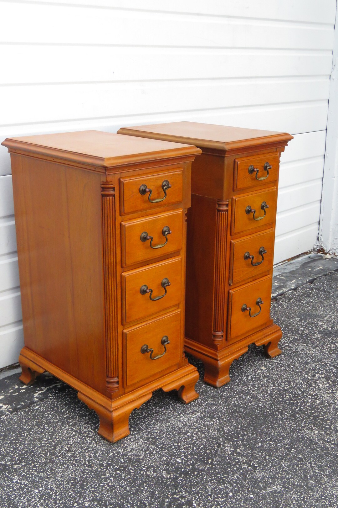 Tall Narrow Nightstands End Side Bedside Tables a Pair 3589 SHIPPING ...