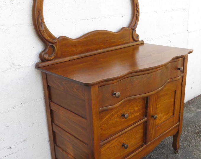 Victorian Early 1900s Washstand Bathroom Vanity Cabinet With Towel Rack ...