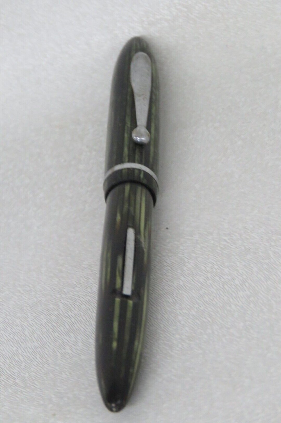 Sheaffer Green Striated 14k Gold Nib Junior Balance Fountain Pen 3774B ...