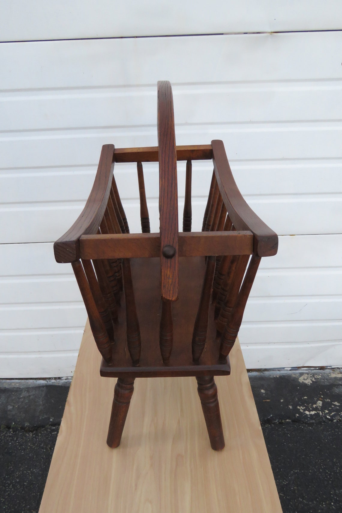 Solid Oak Vintage Newspaper Stand Magazine Rack 1901 | Etsy