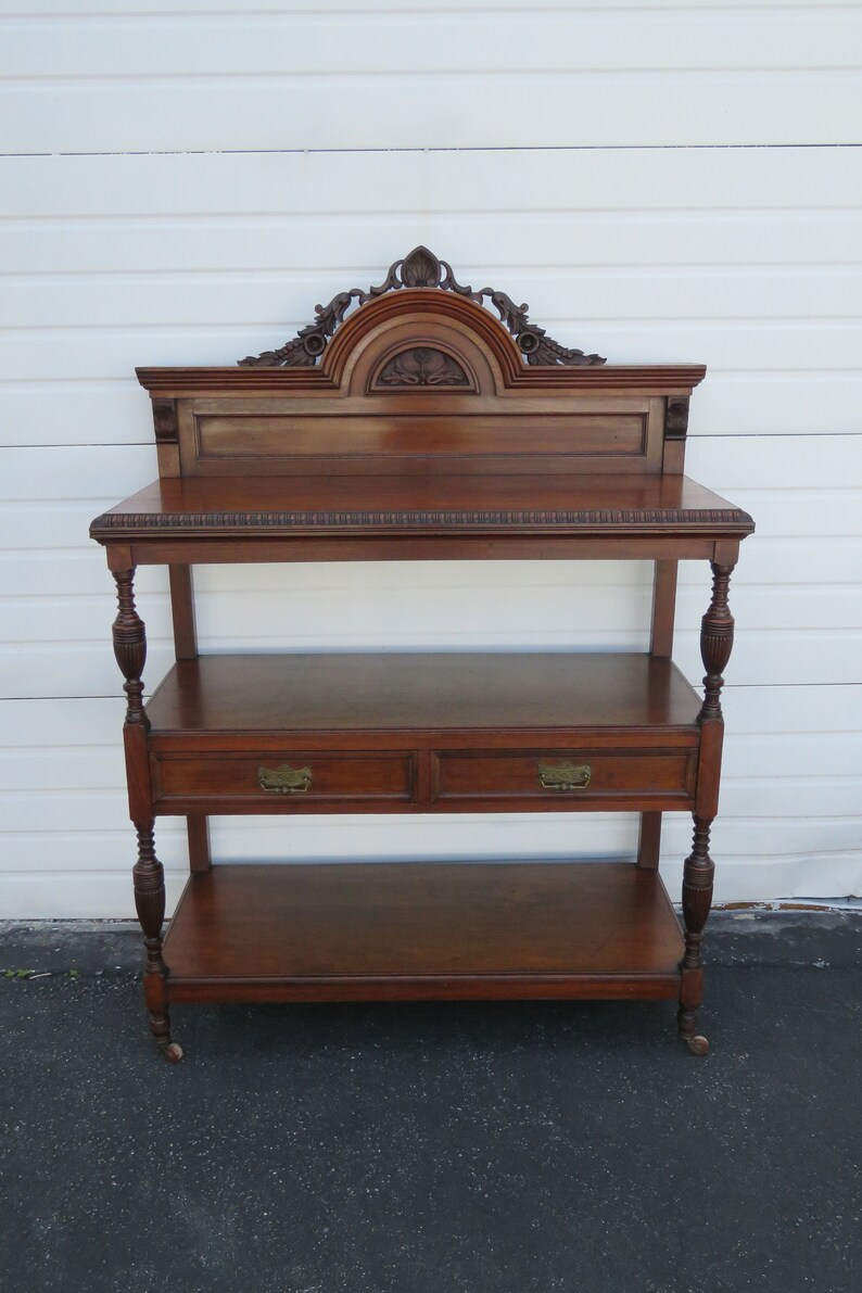 Carved Victorian 1800s Server Buffet Sideboard Bar 1256 | Etsy