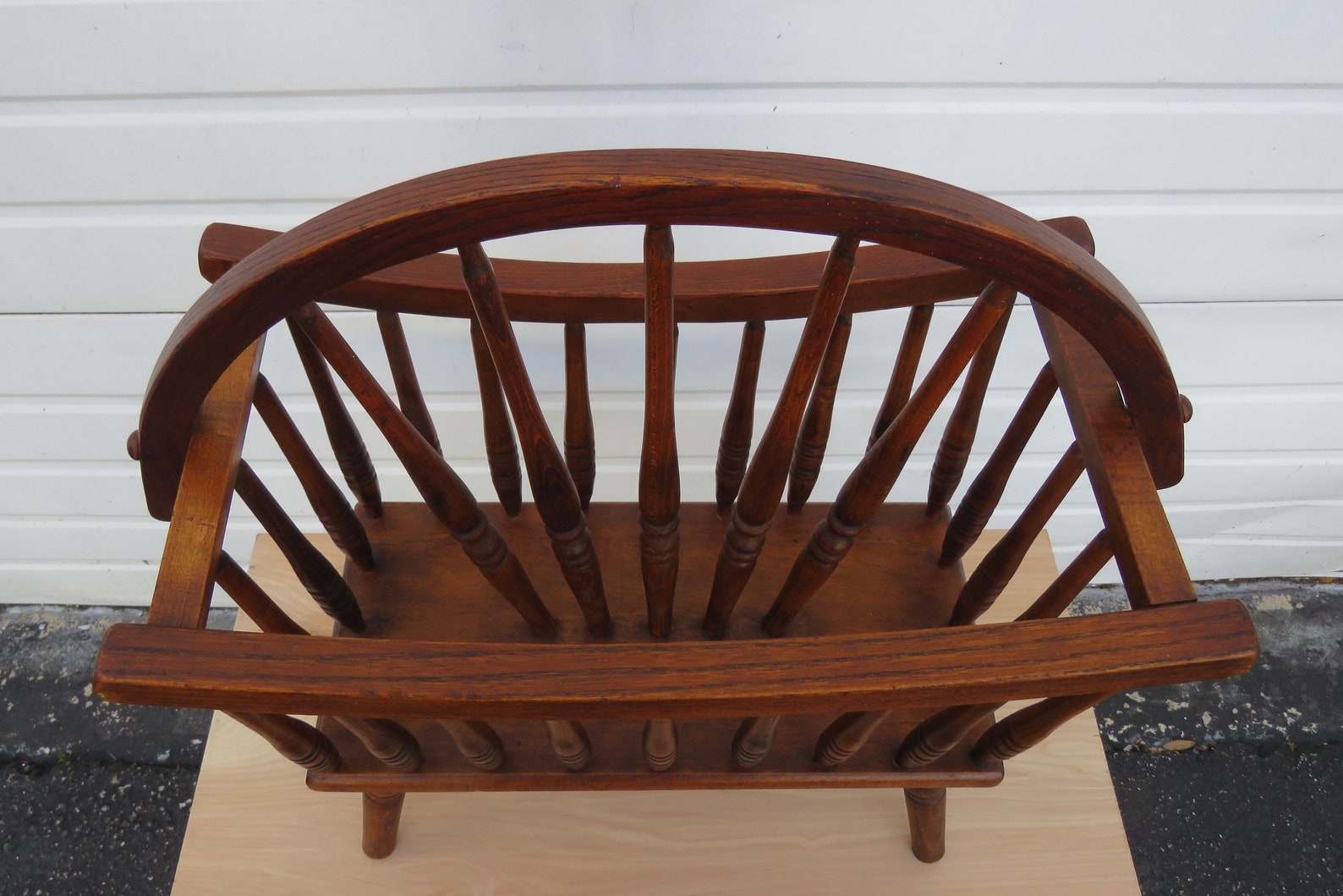 Solid Oak Vintage Newspaper Stand Magazine Rack 1901 | Etsy