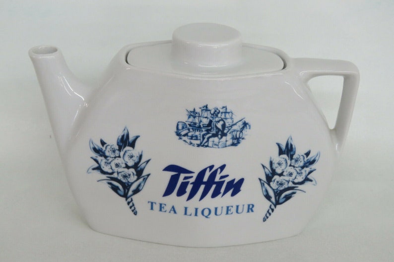 Tiffin Tea Liqueur White and Blue Vintage Teapot 1516B | Etsy