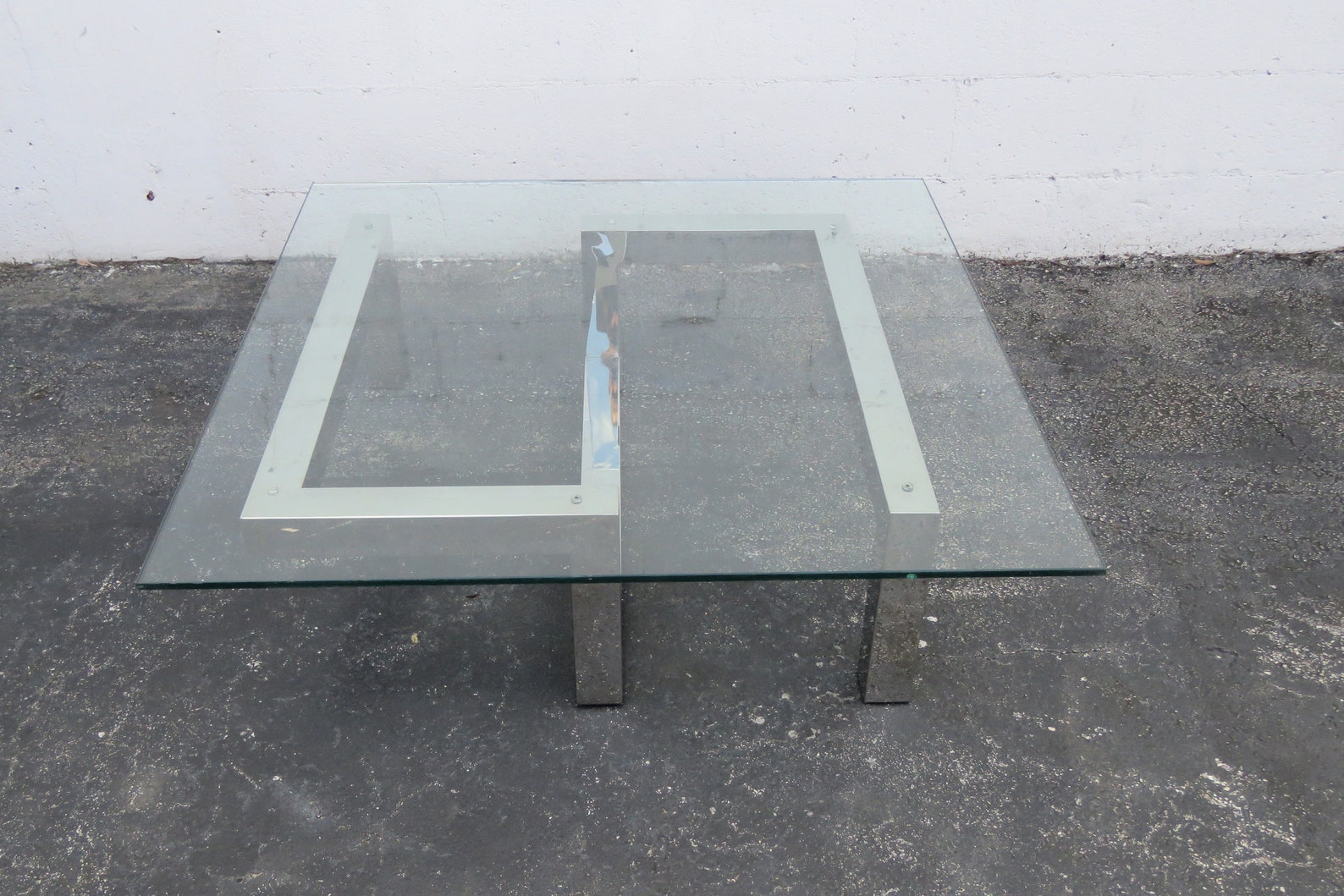 Hollywood Regency Modern Style Chrome Glass Top Coffee Table - Etsy