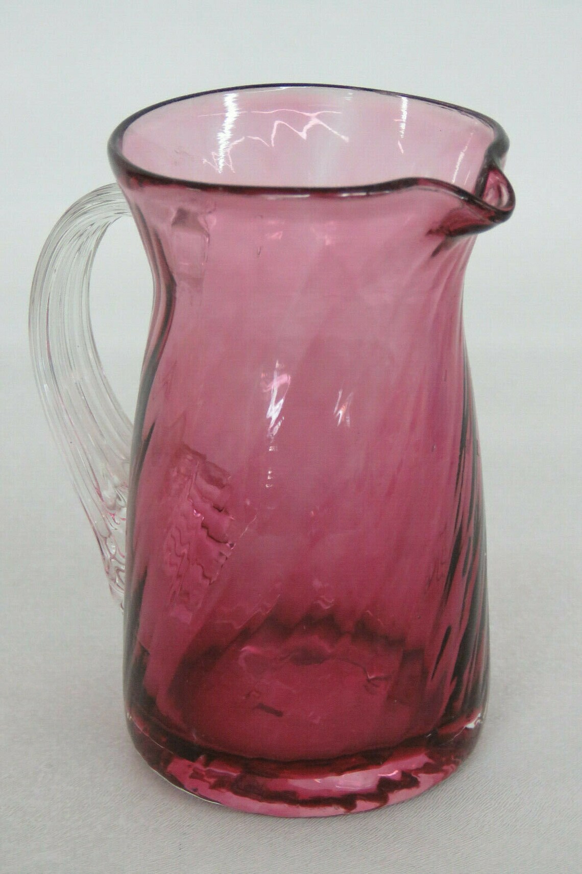 Pilgrim Style Cranberry Glass Miniature Pitcher With Clear - Etsy