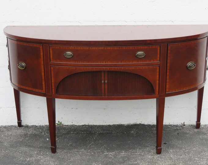 J B Van Sciver Early 1900s Carved Long Sideboard Buffet Credenza