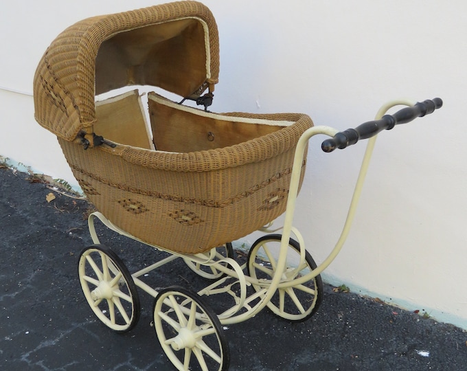Early 1900s Victorian Wicker Baby Doll Stroller Carriage 5342 SHIPPING ...