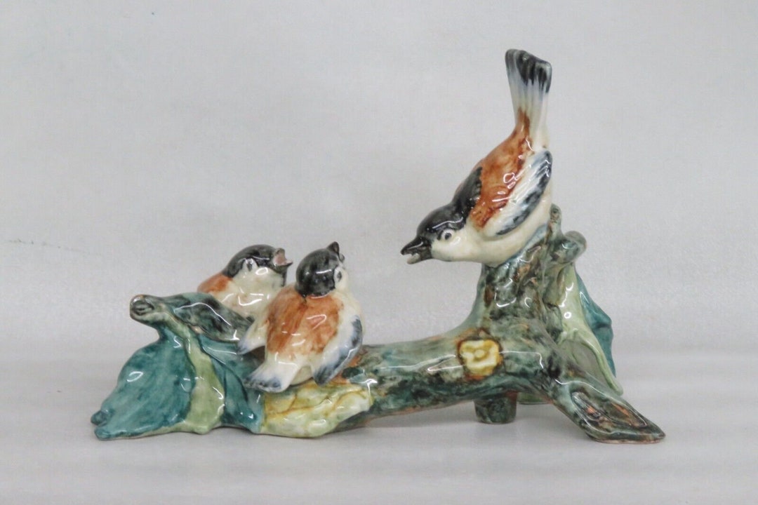 Stangl Pottery 3581 Chickadee Birds Sitting on Branch Porcelain ...