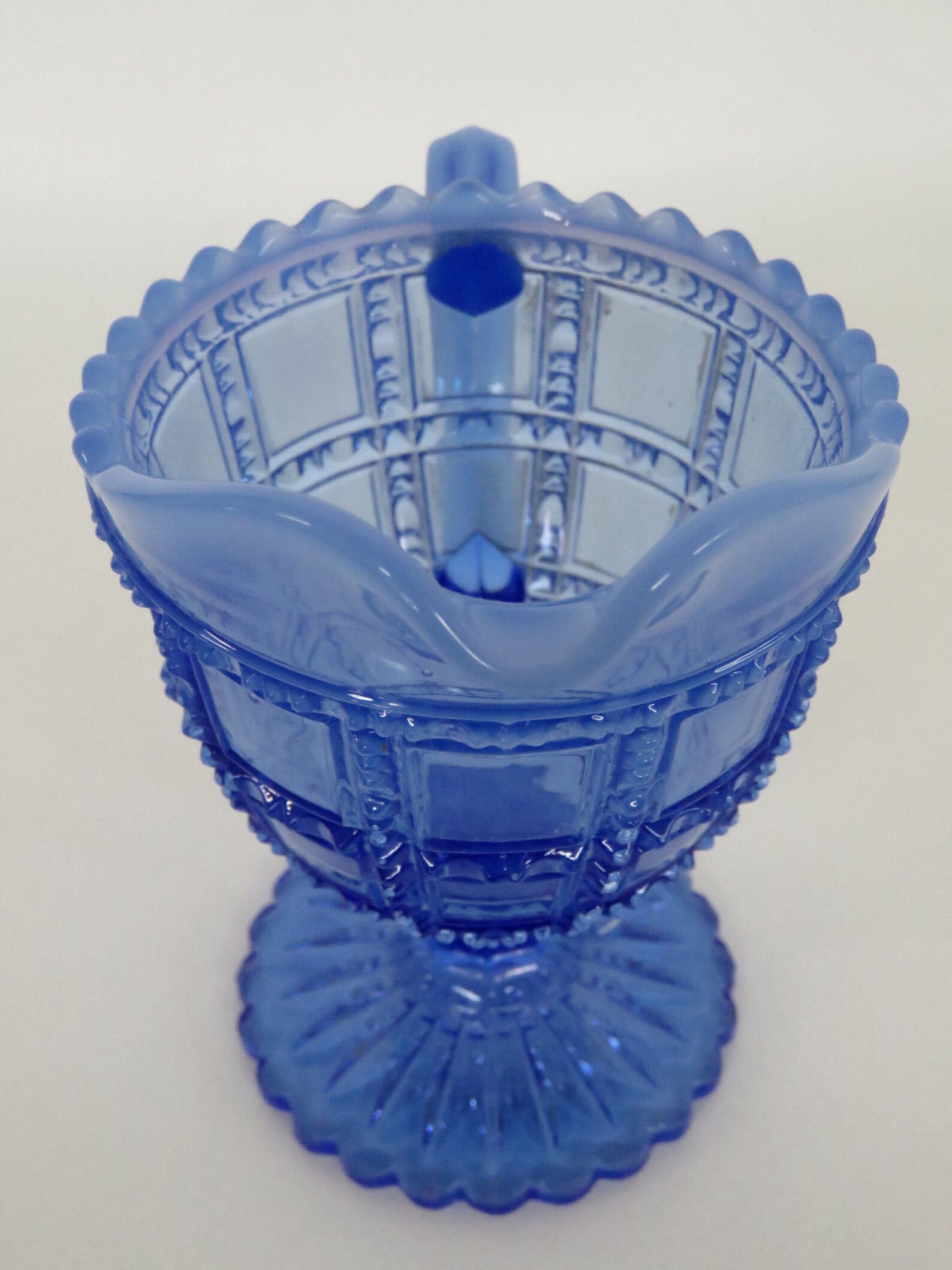 Imperial Glass Beaded Block Pattern Blue Creamer 355B - Etsy