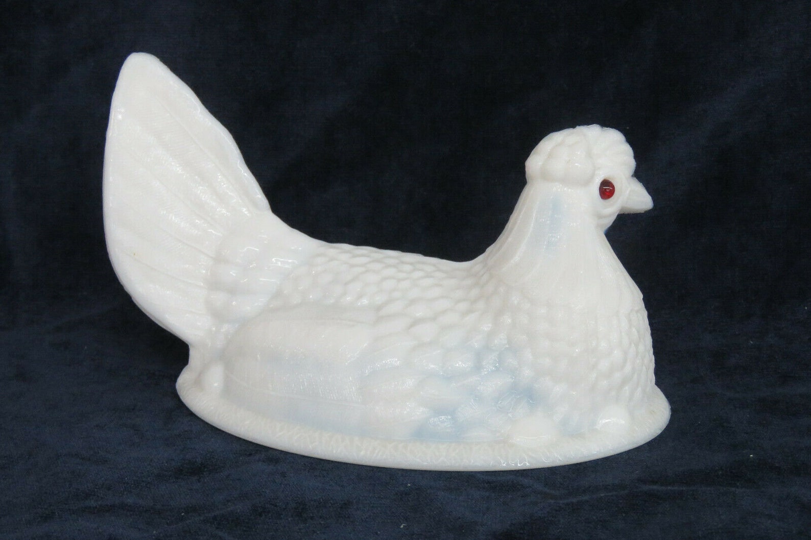 White Milk Glass Turned Head Hen on Nest Chicken Lid Only 2036B - Etsy
