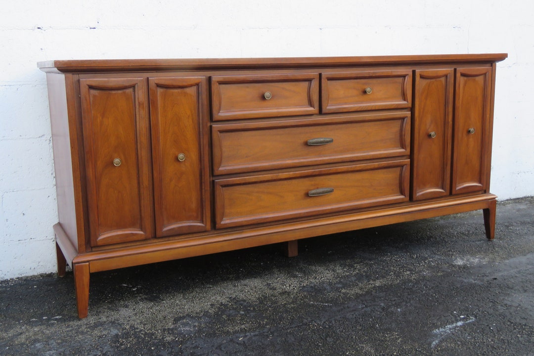 Dixie Mid Century Long Dresser Sideboard Credenza Media Console ...