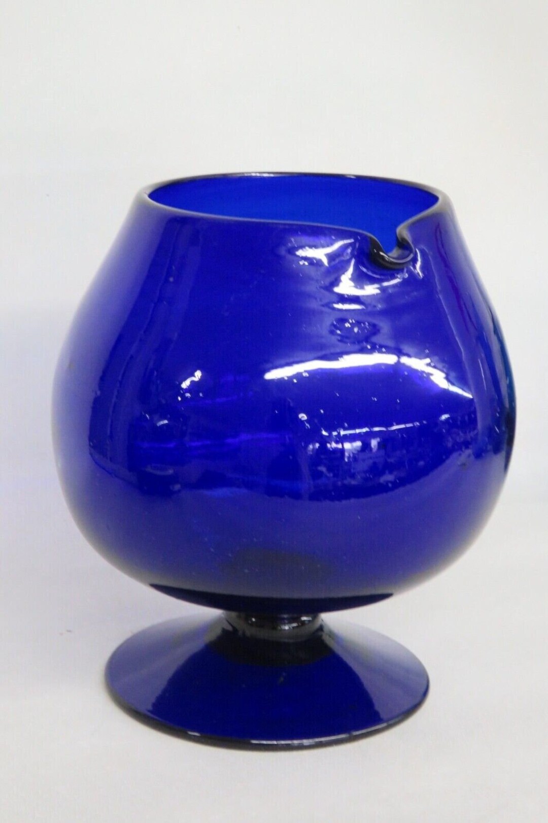 Cobalt Blue Glass Footed Brandy Snifter With Pourer Spout 3107B - Etsy