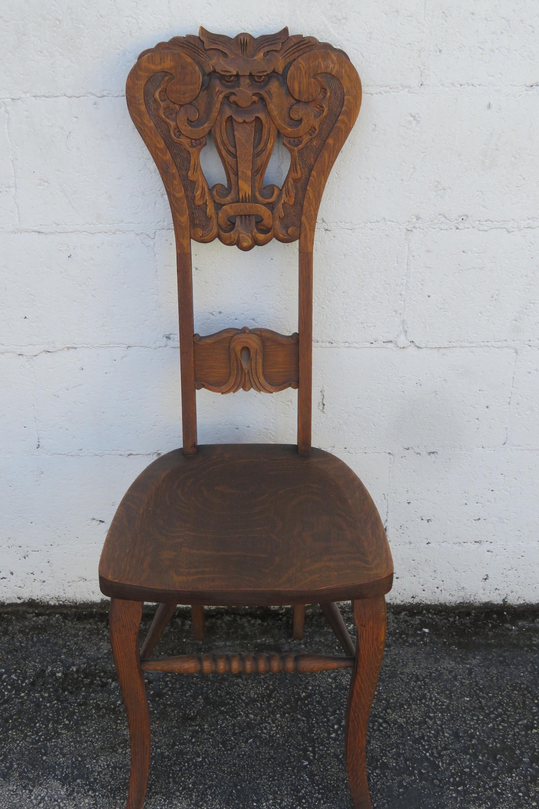 Michigan Chair Co Early 1880s Gothic Carved Side Accent Desk Chair 6123 ...