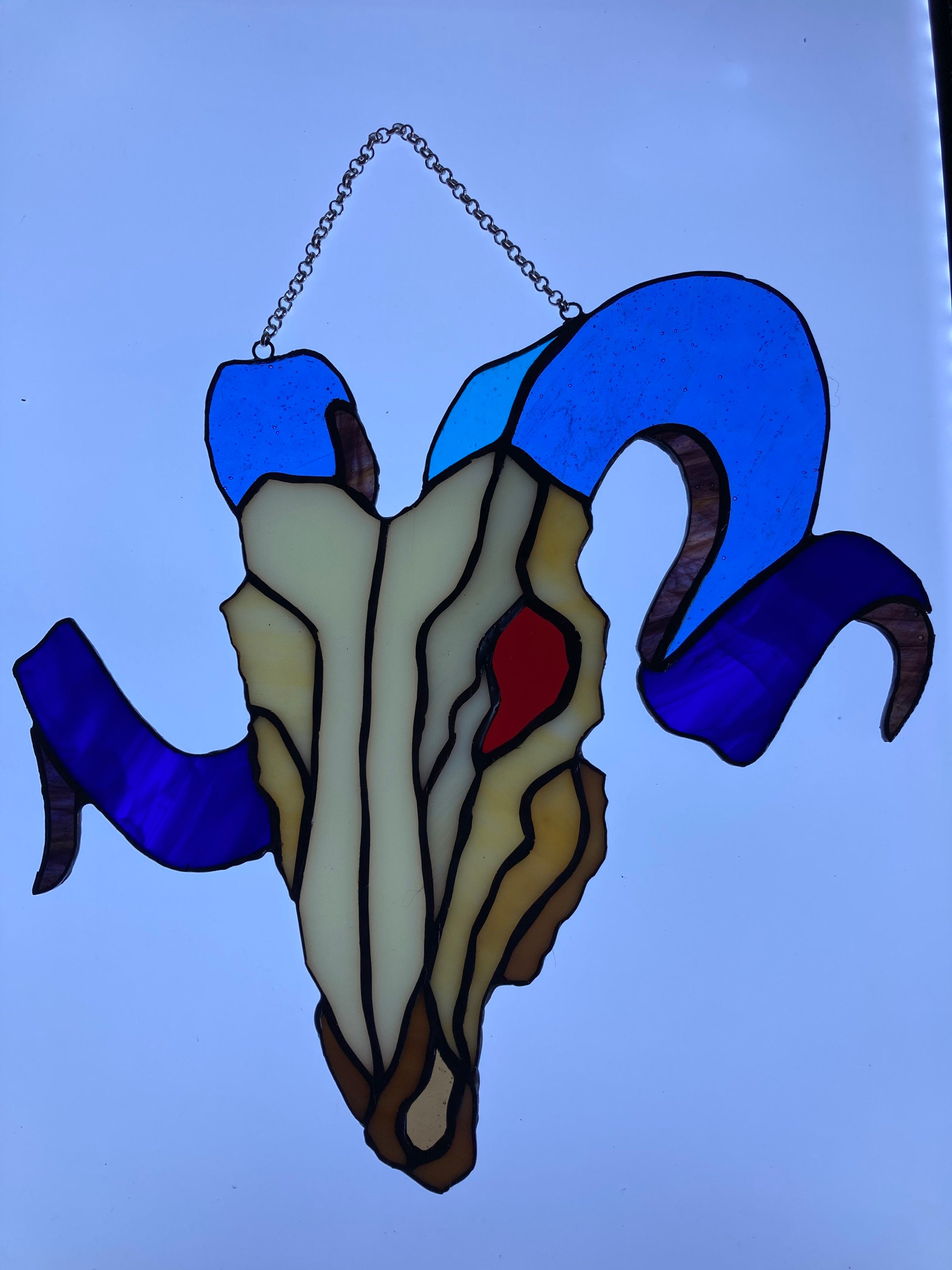 Stained Glass Sheep Skull Suncatcher, Glass Art, Nature - Etsy