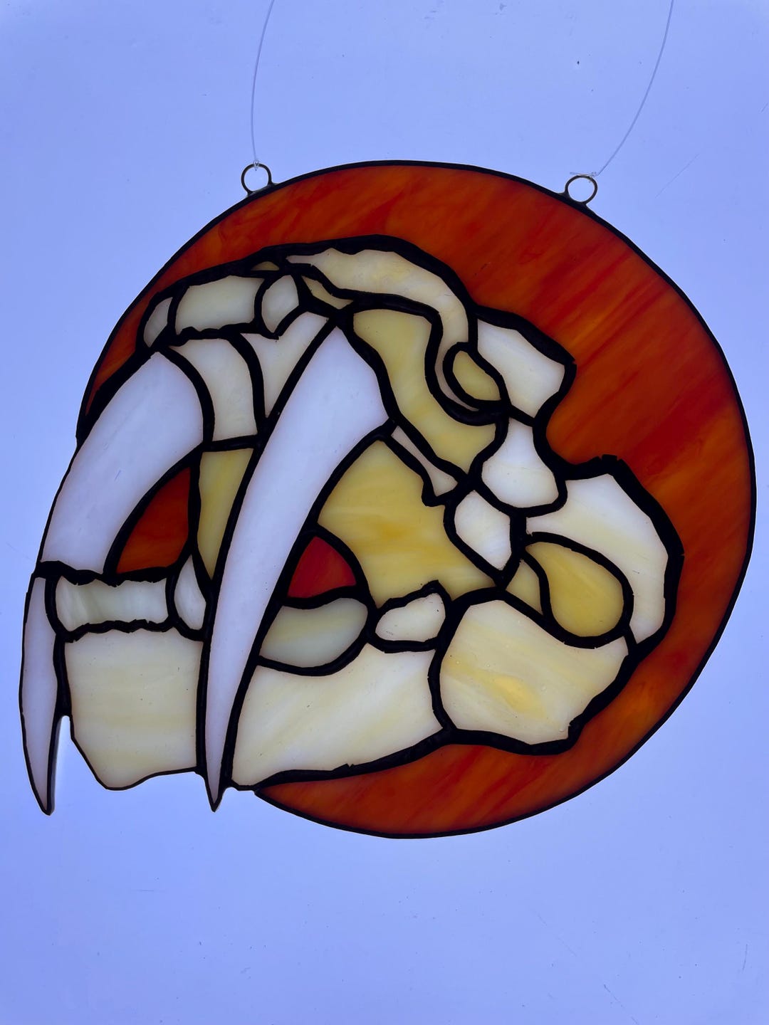 Stained Glass Sabre Tooth Tiger Skull Suncatcher - Etsy