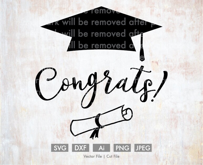 Congrats Hat Cut File/vector Silhouette Cricut SVG PNG - Etsy